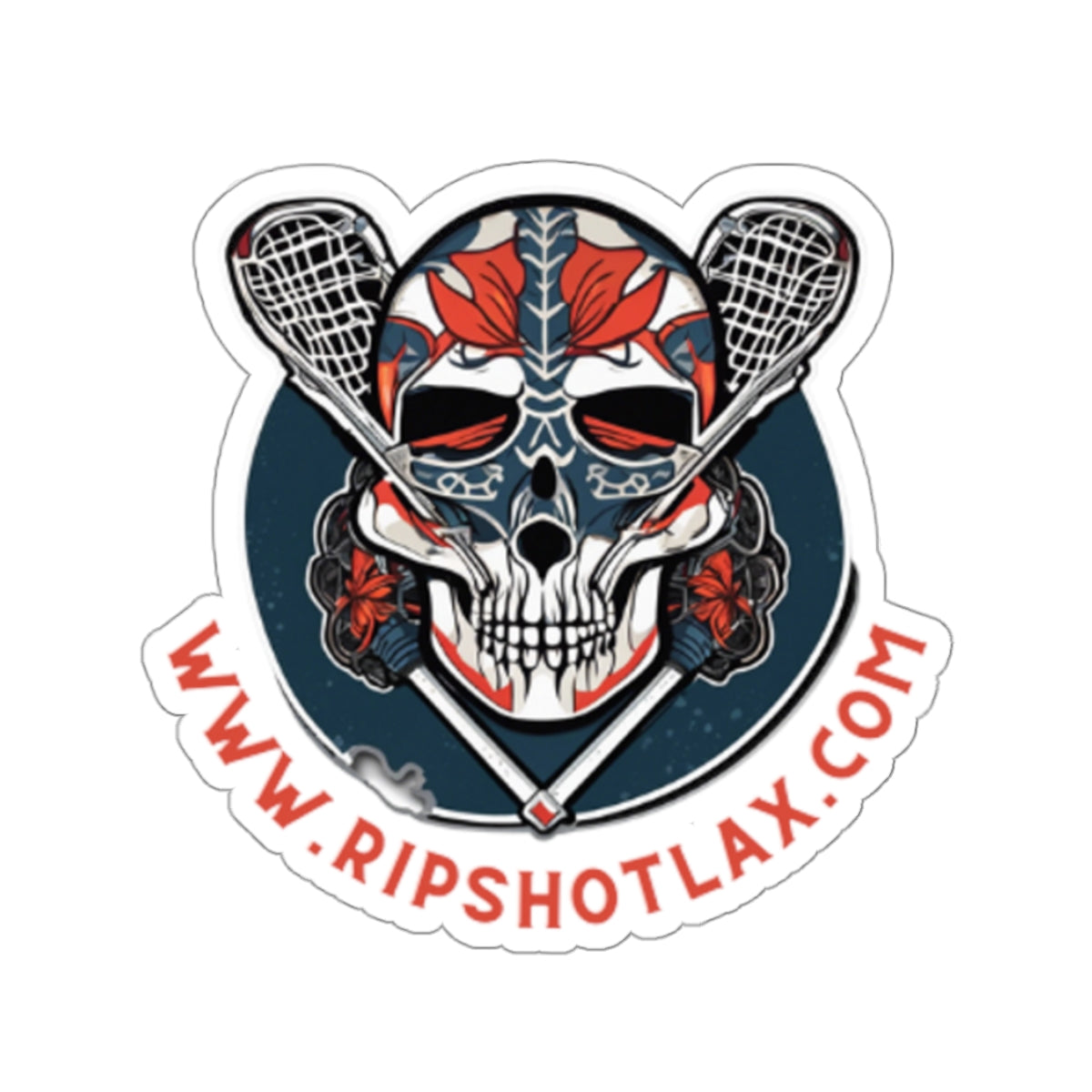 Skull and Bones Sticker - R/B – Rip Shot Lacrosse